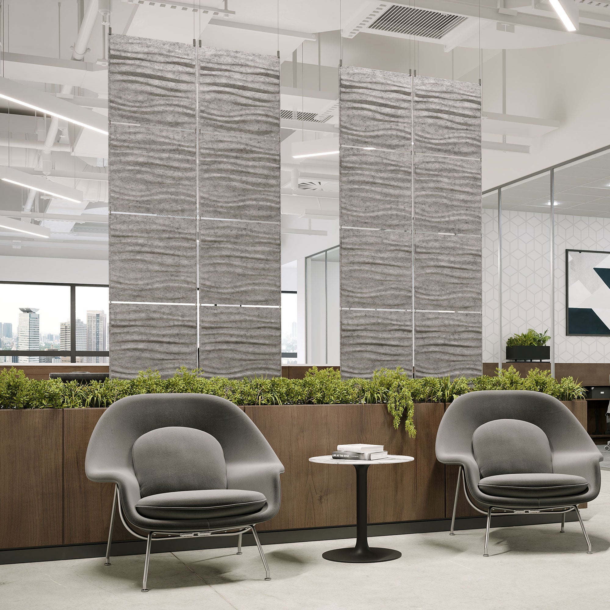 Tidal Harmony3D Acoustic Felt Hanging Panels | Room Dividers – Inhabit