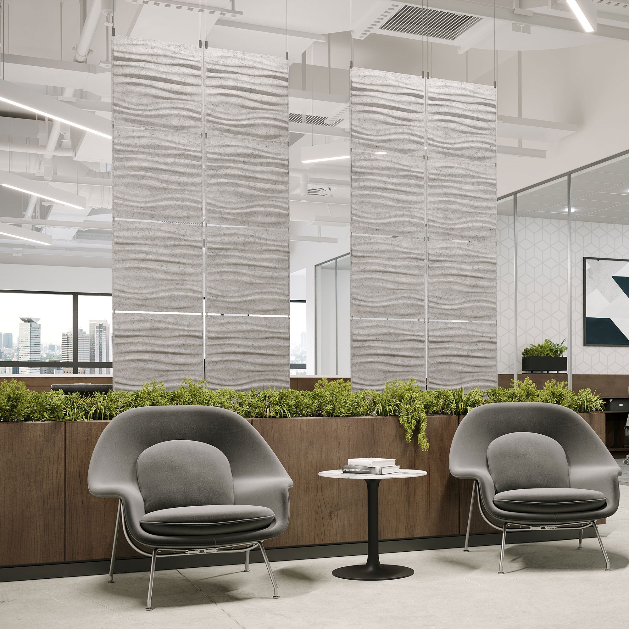 Tidal Harmony3D Acoustic Felt Hanging Panels | Room Dividers – Inhabit